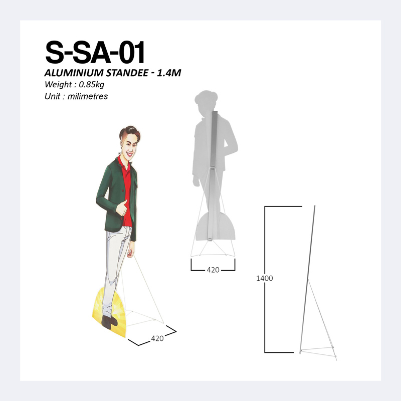 Aluminum Standee - 1.4m | Botak Sign