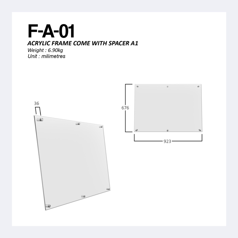 Acrylic Frame w/ Spacer - A1 Size | Botak Sign